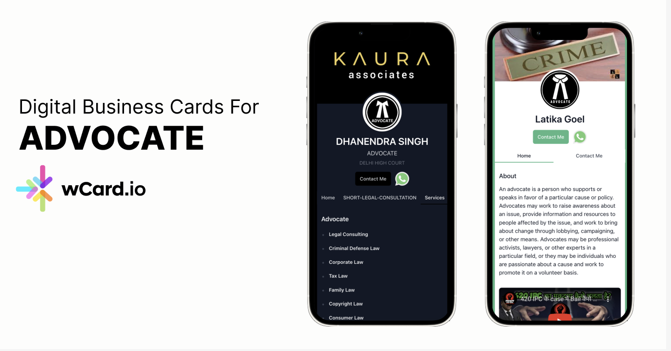 How wCard digital business card is useful for advocate?